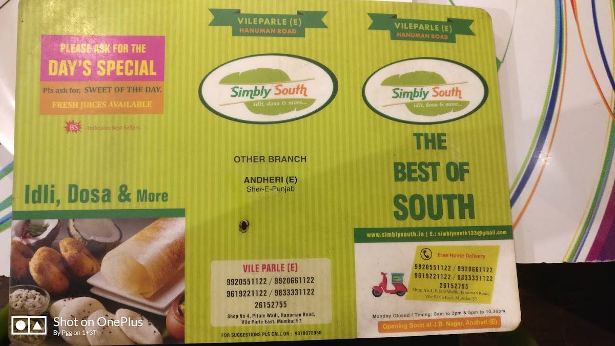 Menu at Simbly South, Mumbai, Shop No. 4