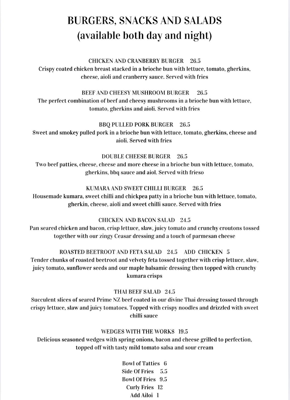 Menu at Simply Divine Cafe, Egmont Village