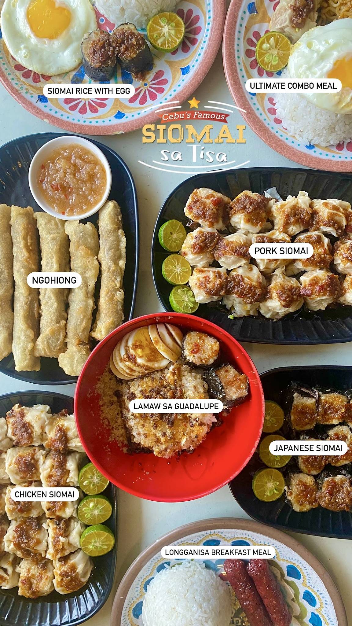 Carta del restaurante Siomai sa Tisa Food House, Ciudad del Iligan