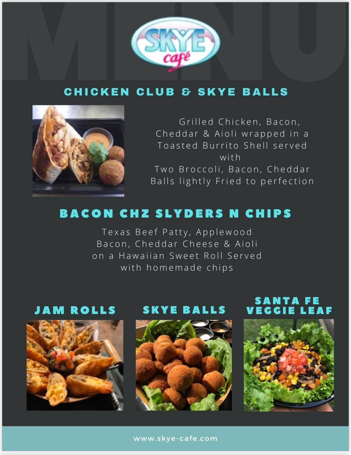Menu at Skye Cafe Inc., Cypress