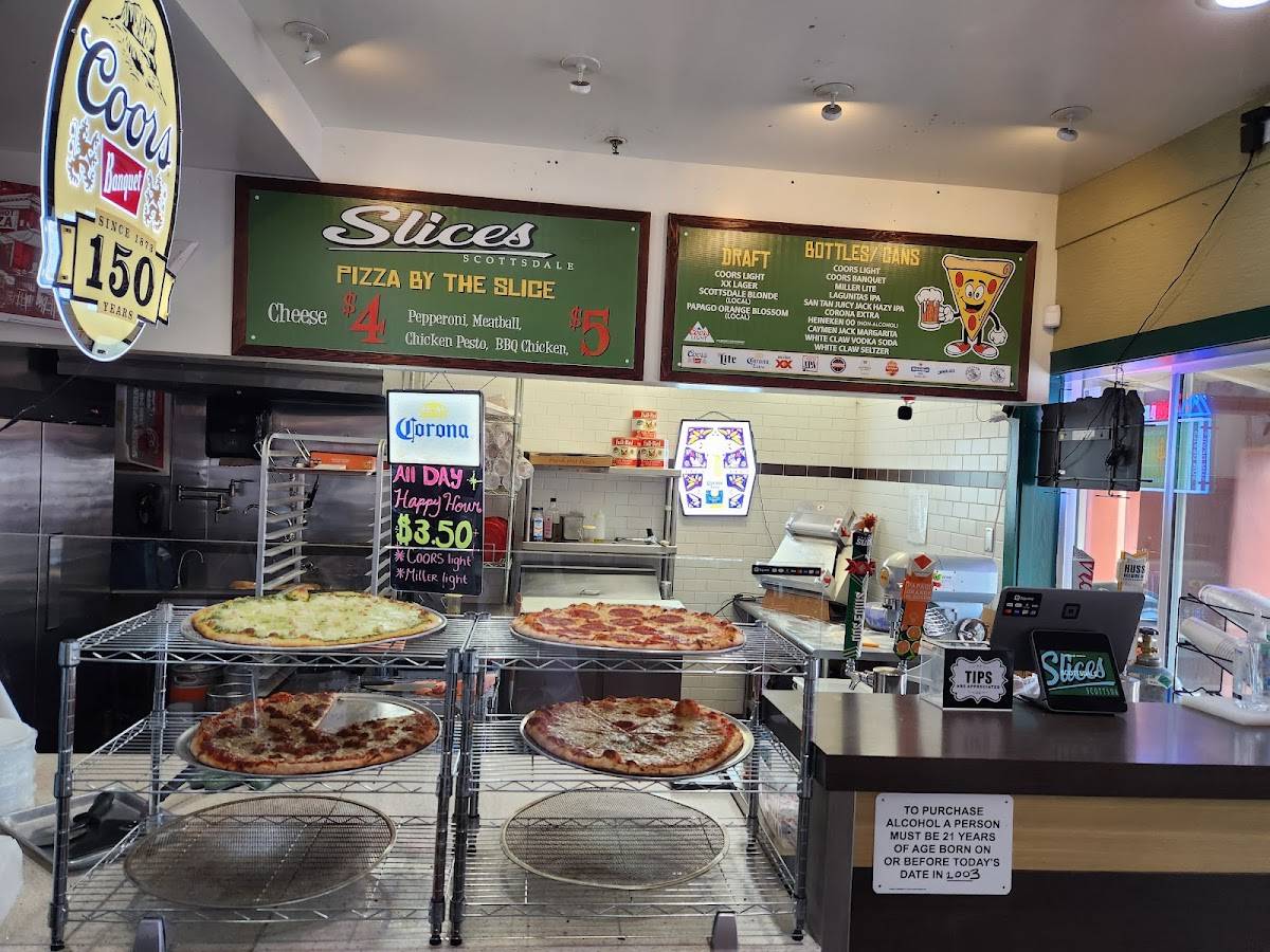 Menu at Slices Scottsdale restaurant, Scottsdale