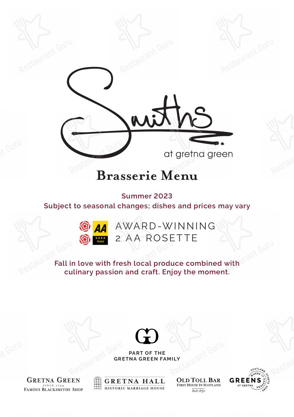 Menu at Smiths at Gretna Green Hotel pub & bar, Gretna
