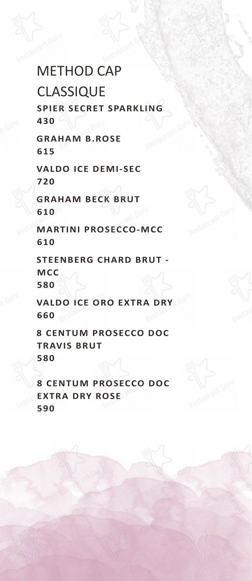 Menu at Solo Restaurant Sandton, Sandton