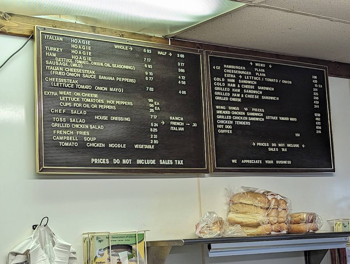 Menu at South Side Hoagie Shop restaurant, Lewistown