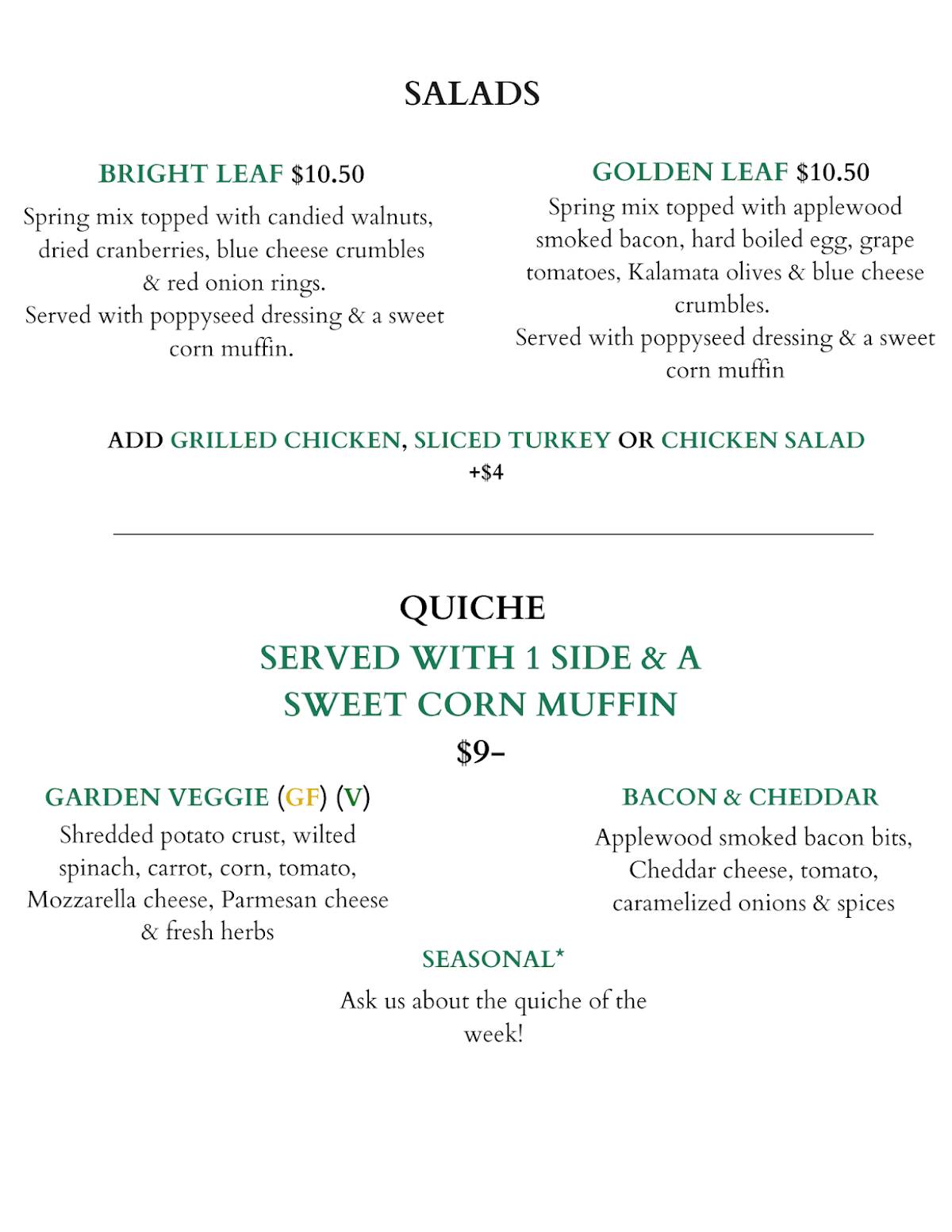 Menu at Southern Plenty pub & bar, South Boston