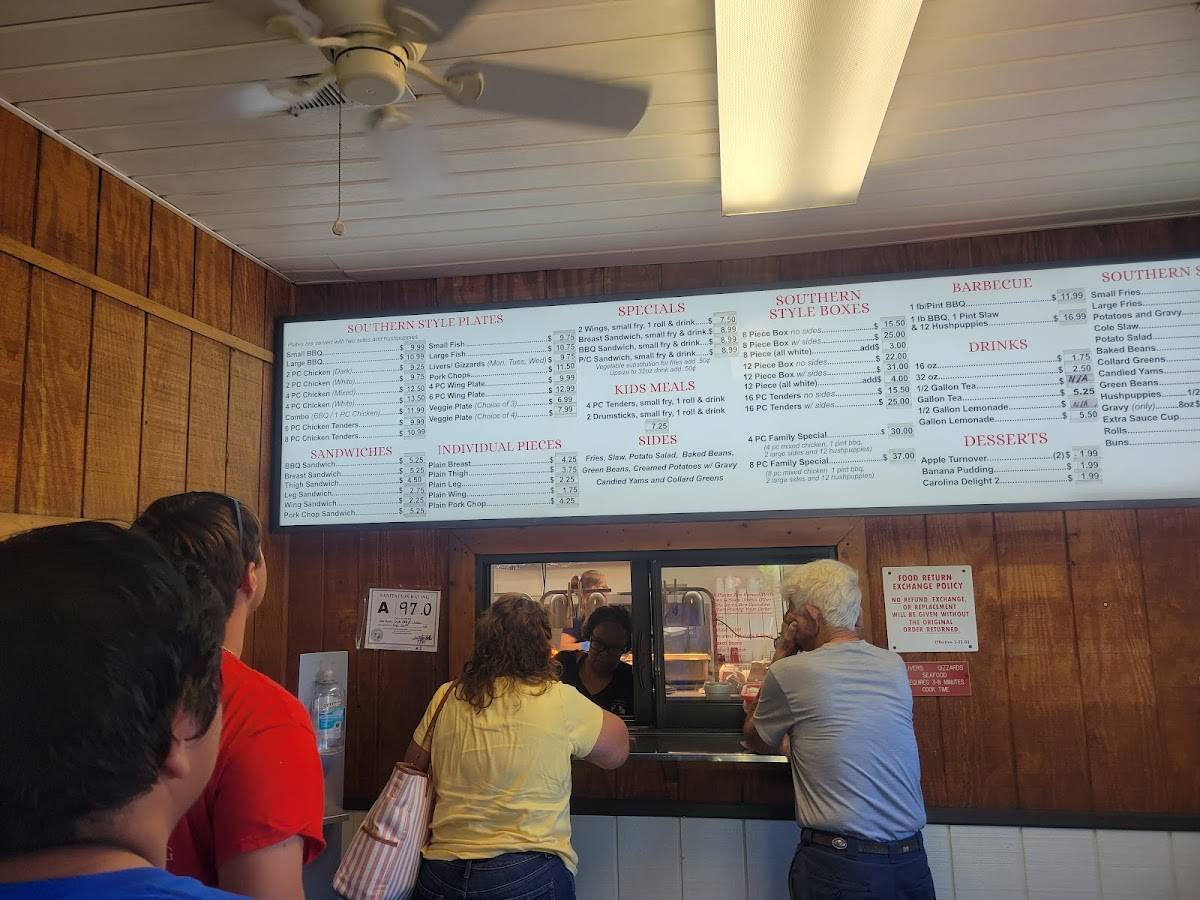 Carta de Southern Style Barbecue & Fried Chicken, Clinton