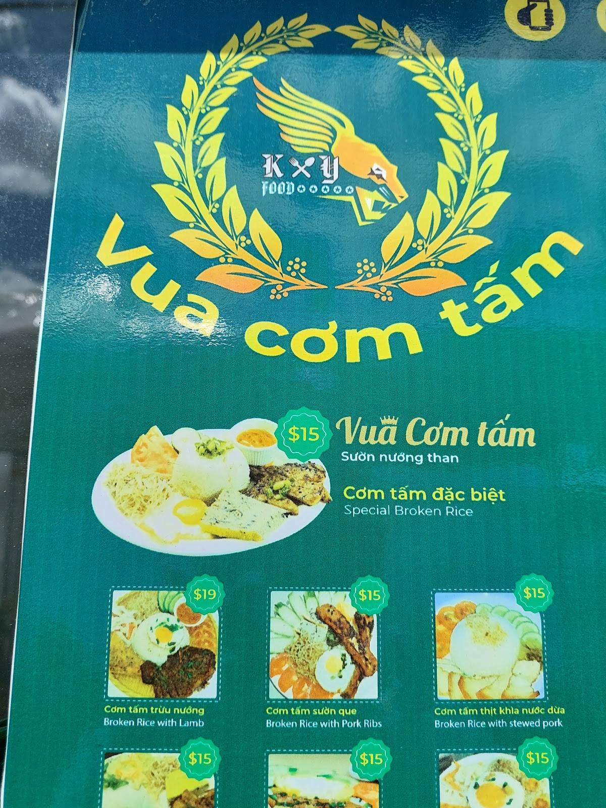 Menu at Vua Com Tam restaurant, Springvale
