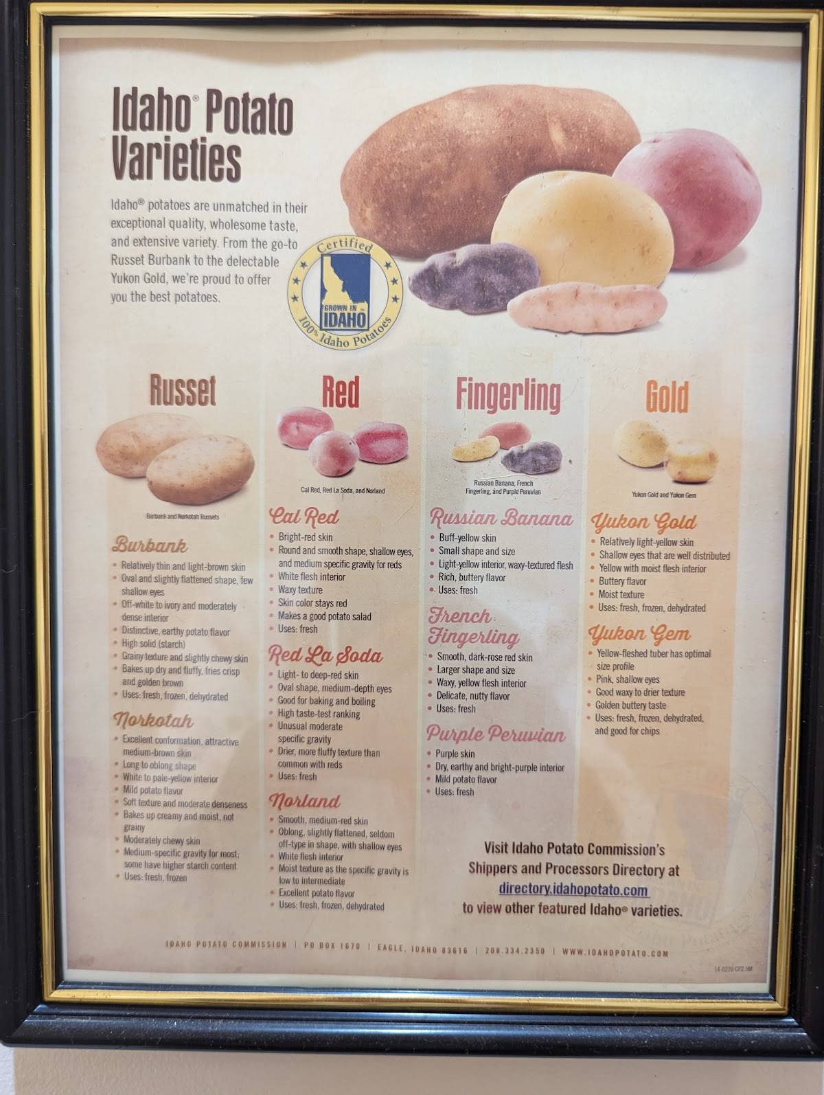 Menu at Spudley's Family Restaurant, Paola