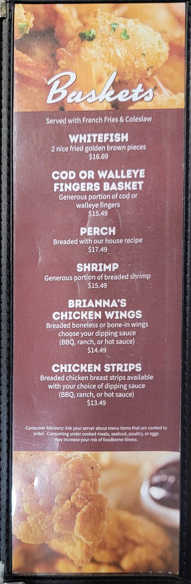 Menu at St Ignace Truck Stop restaurant, Saint Ignace