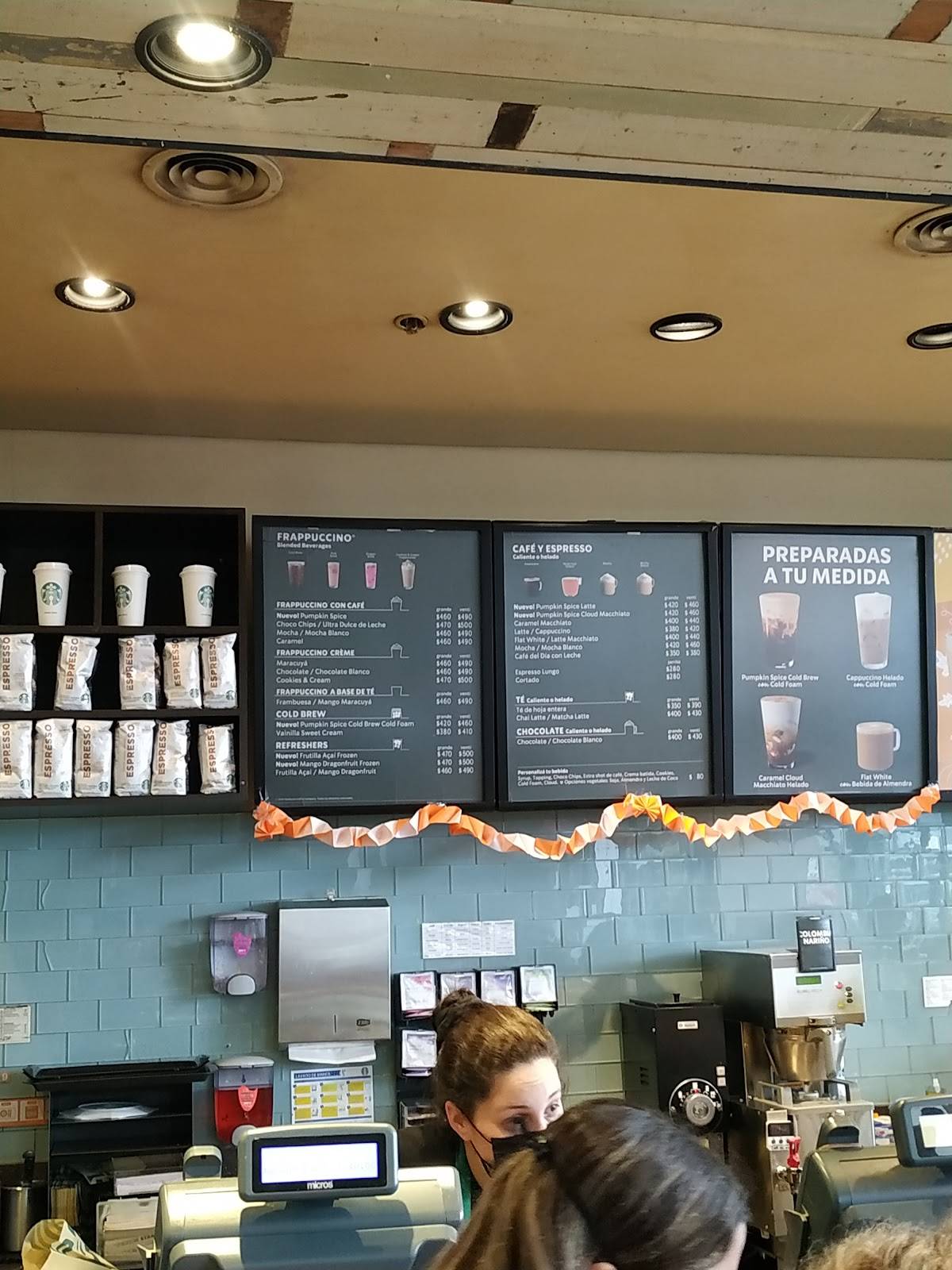 Carta de cafetería Starbucks, Crucecita, Centro Comercial Alto Avellaneda