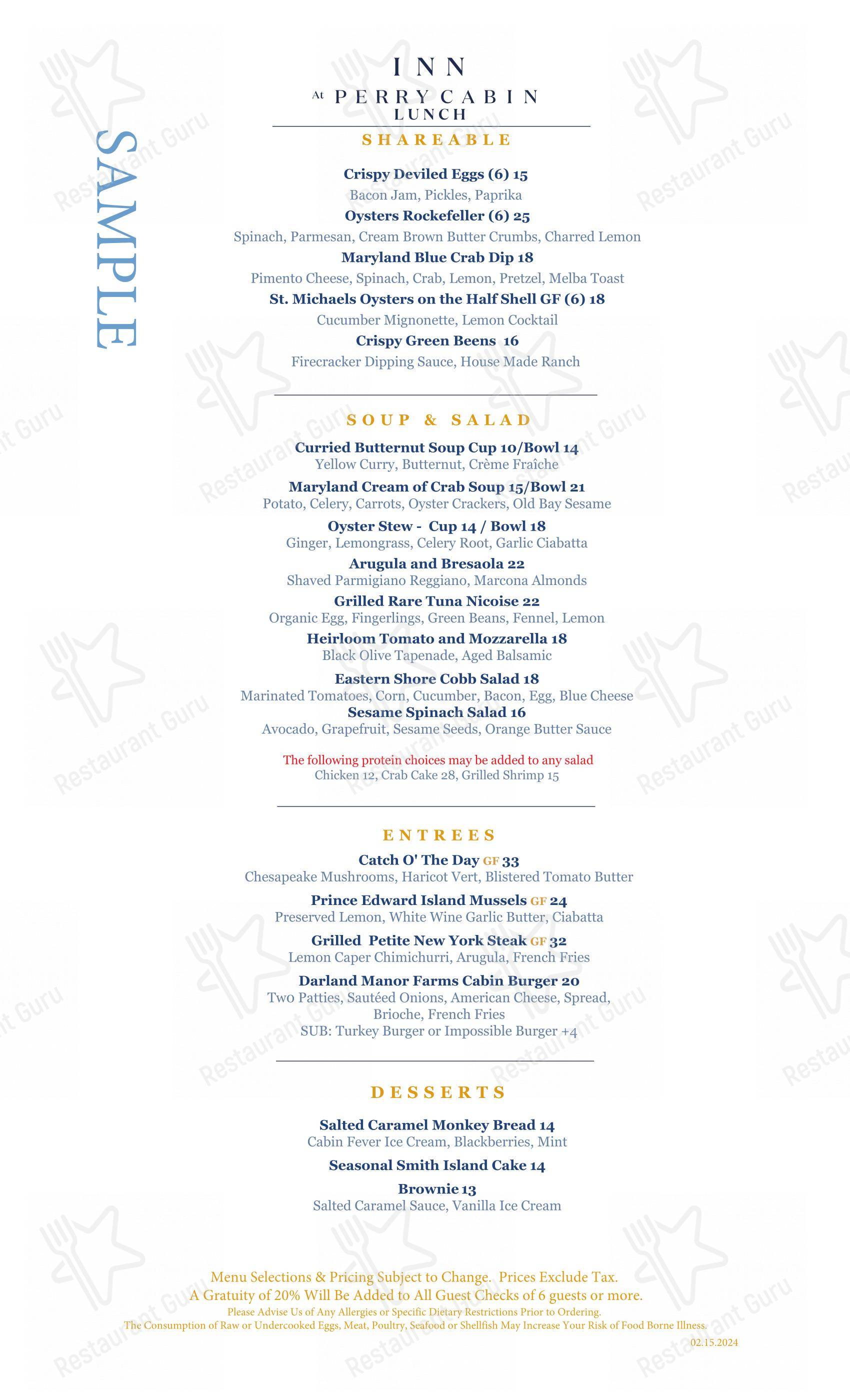 Menu at Stars Restaurant, Saint Michaels