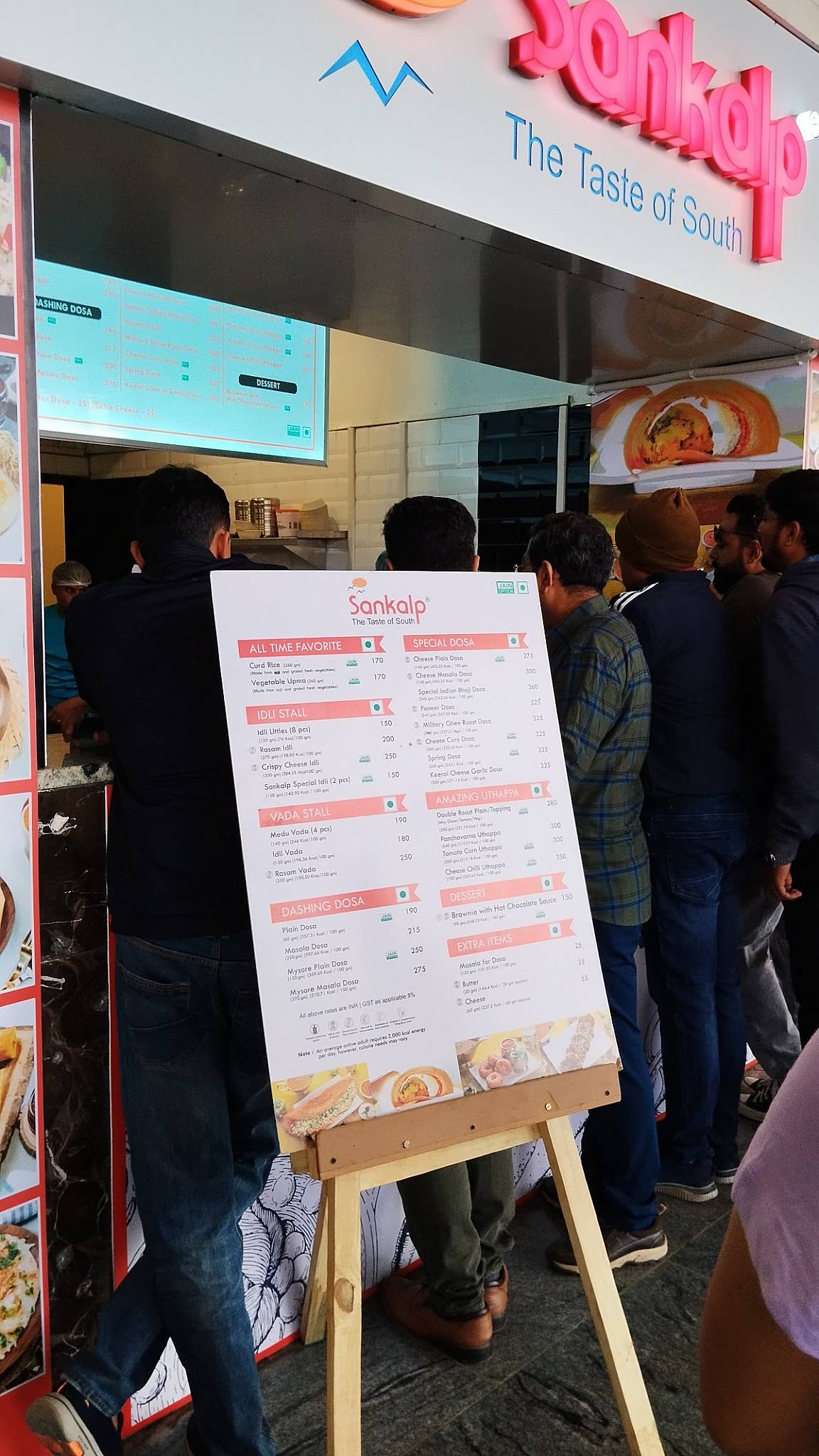 Menu at Statue of Unity Canteen, India