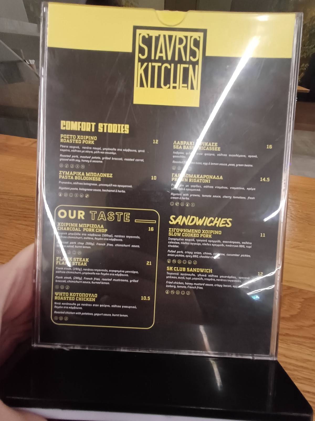 Menu at Stavris Kitchen, Larnaca