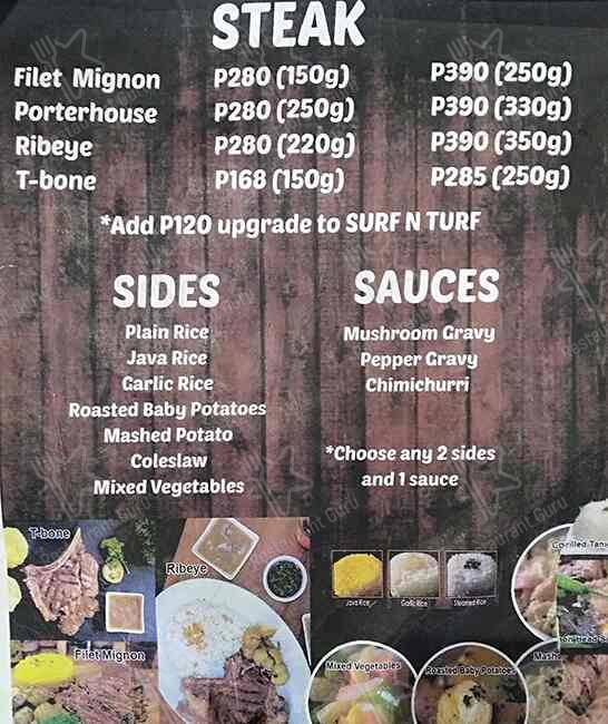 Menu at Steak To One steakhouse, Quezon City, M23X+7GV