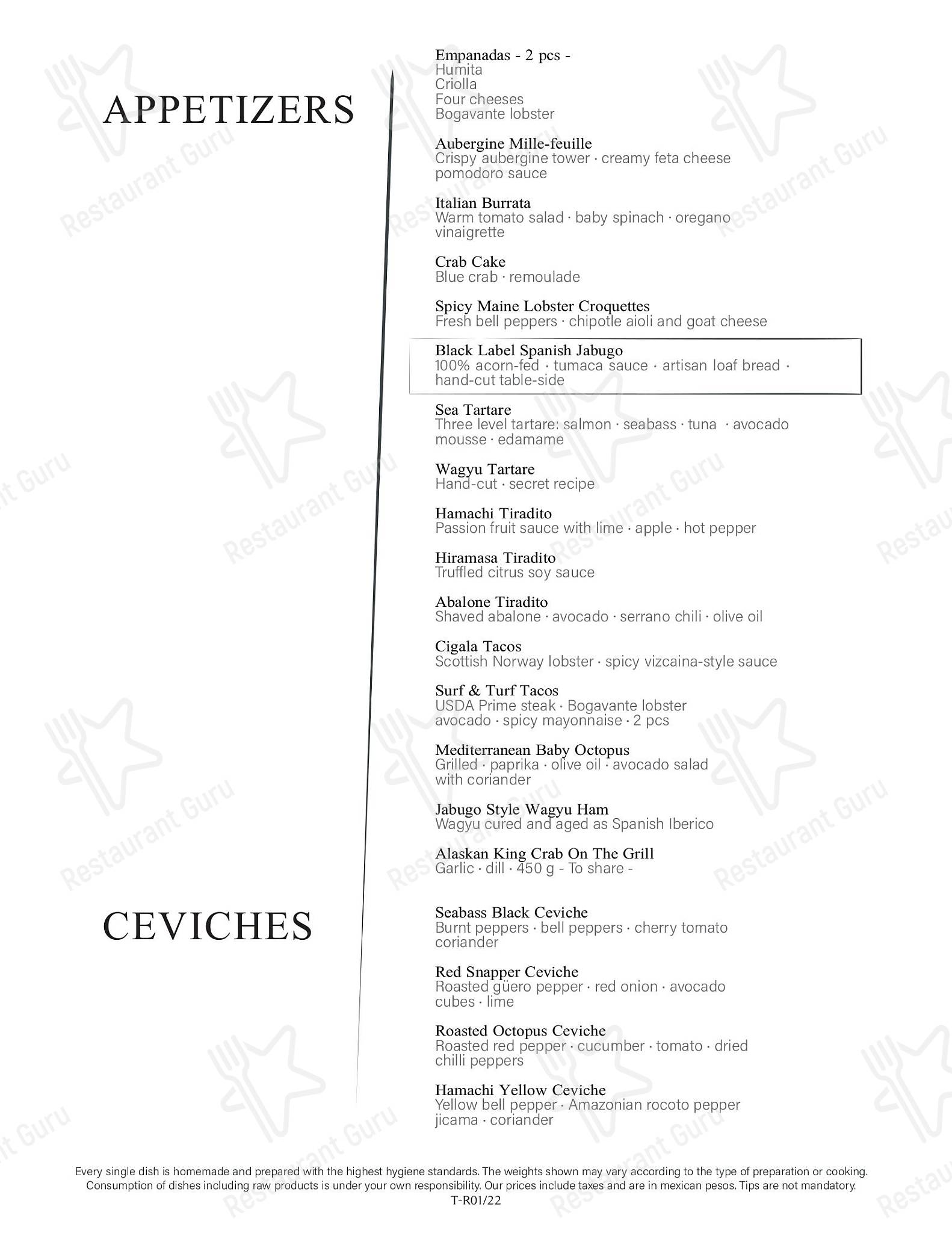 Menu At Chambao Cancun Best Steakhouse In Cancun Cancún