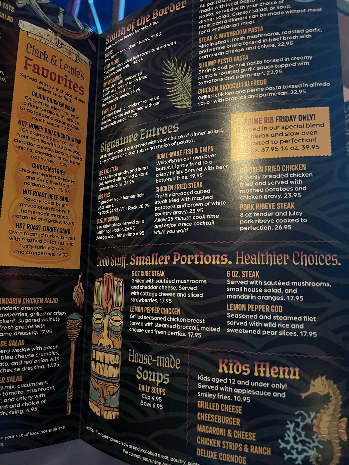 Menu at Clark & Lewie's Restaurant, Great Falls