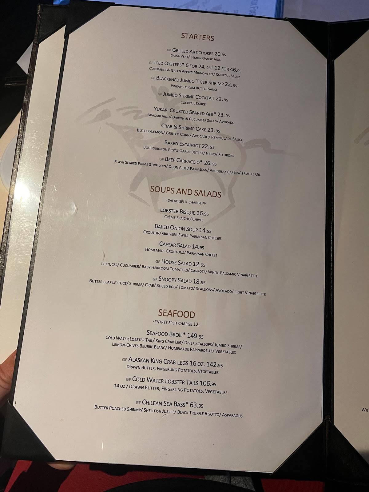 Menu at Fridays Station Steak & Seafood Grill steakhouse, Stateline, 15 ...