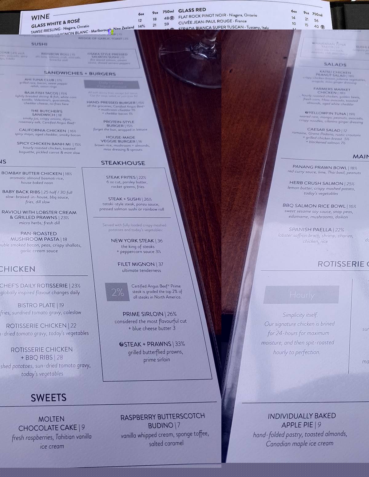 Menu at JOEY Don Mills steakhouse, Toronto, 75 O'Neill Rd