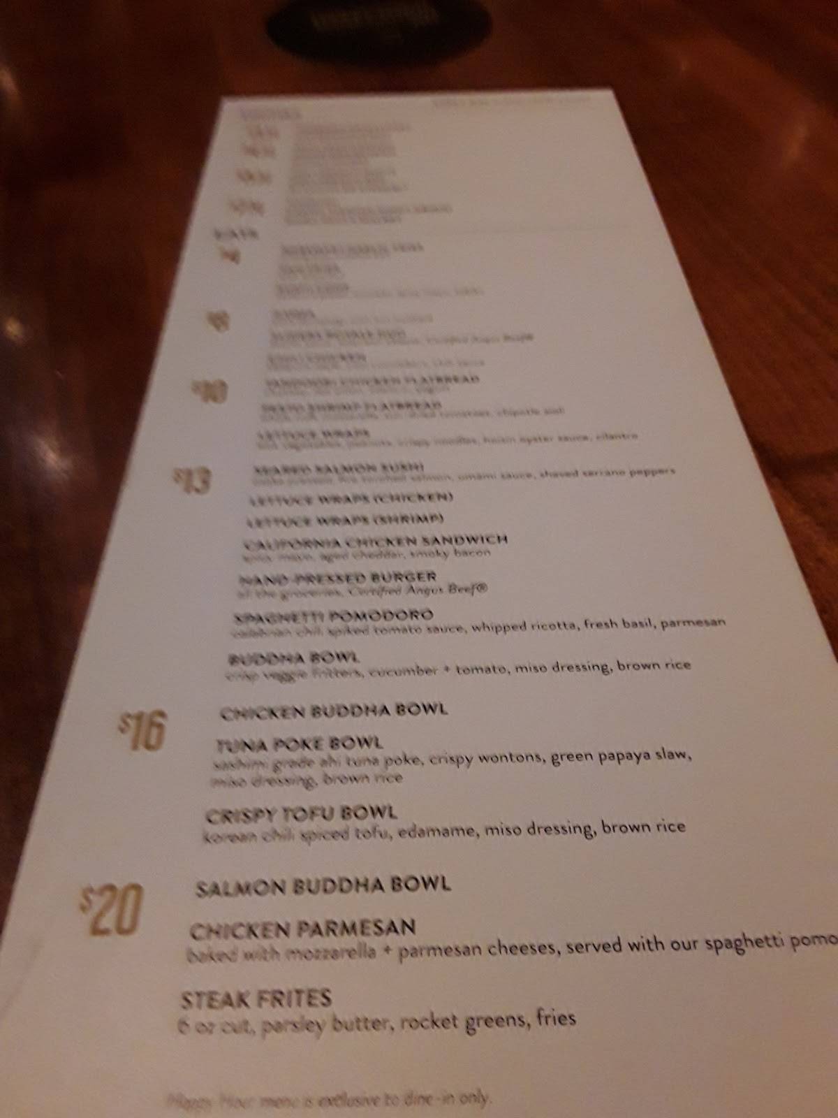Menu at JOEY Don Mills steakhouse, Toronto, 75 O'Neill Rd
