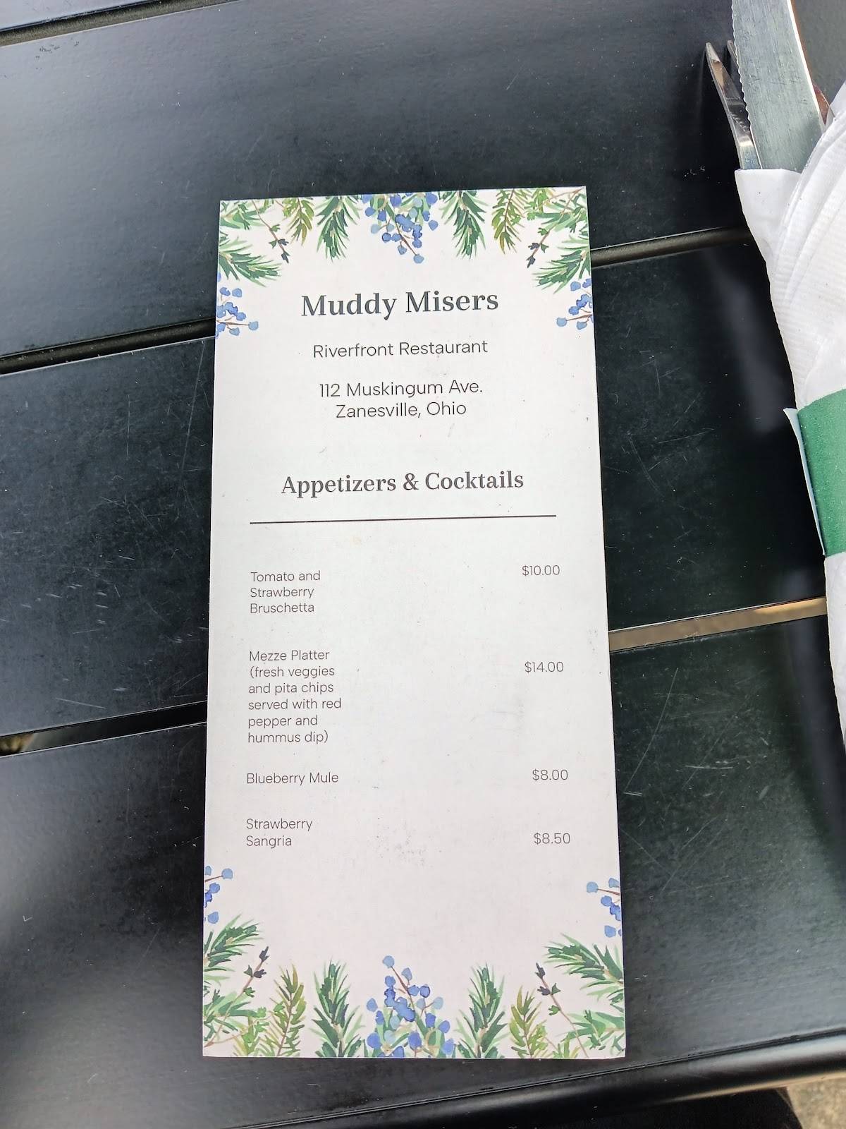 Menu at Muddy Misers Restaurant, Zanesville