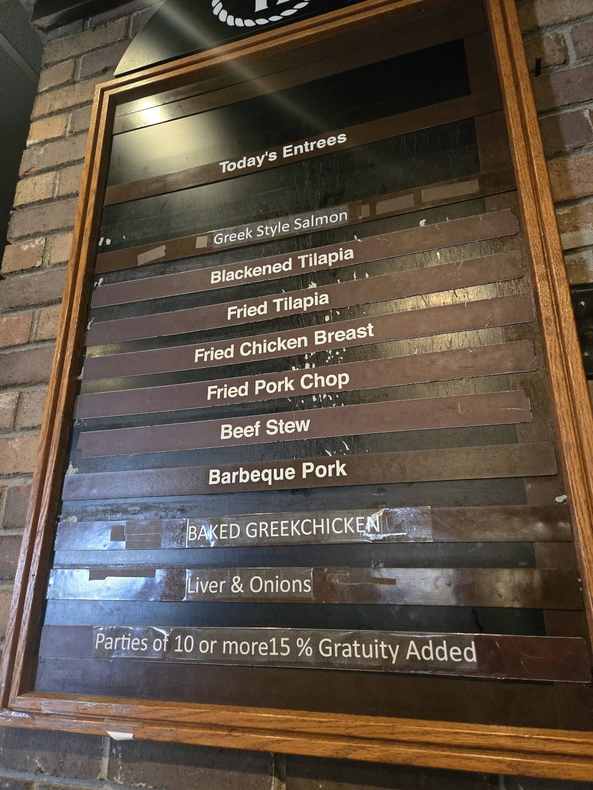 Menu at Niki's West steakhouse, Birmingham