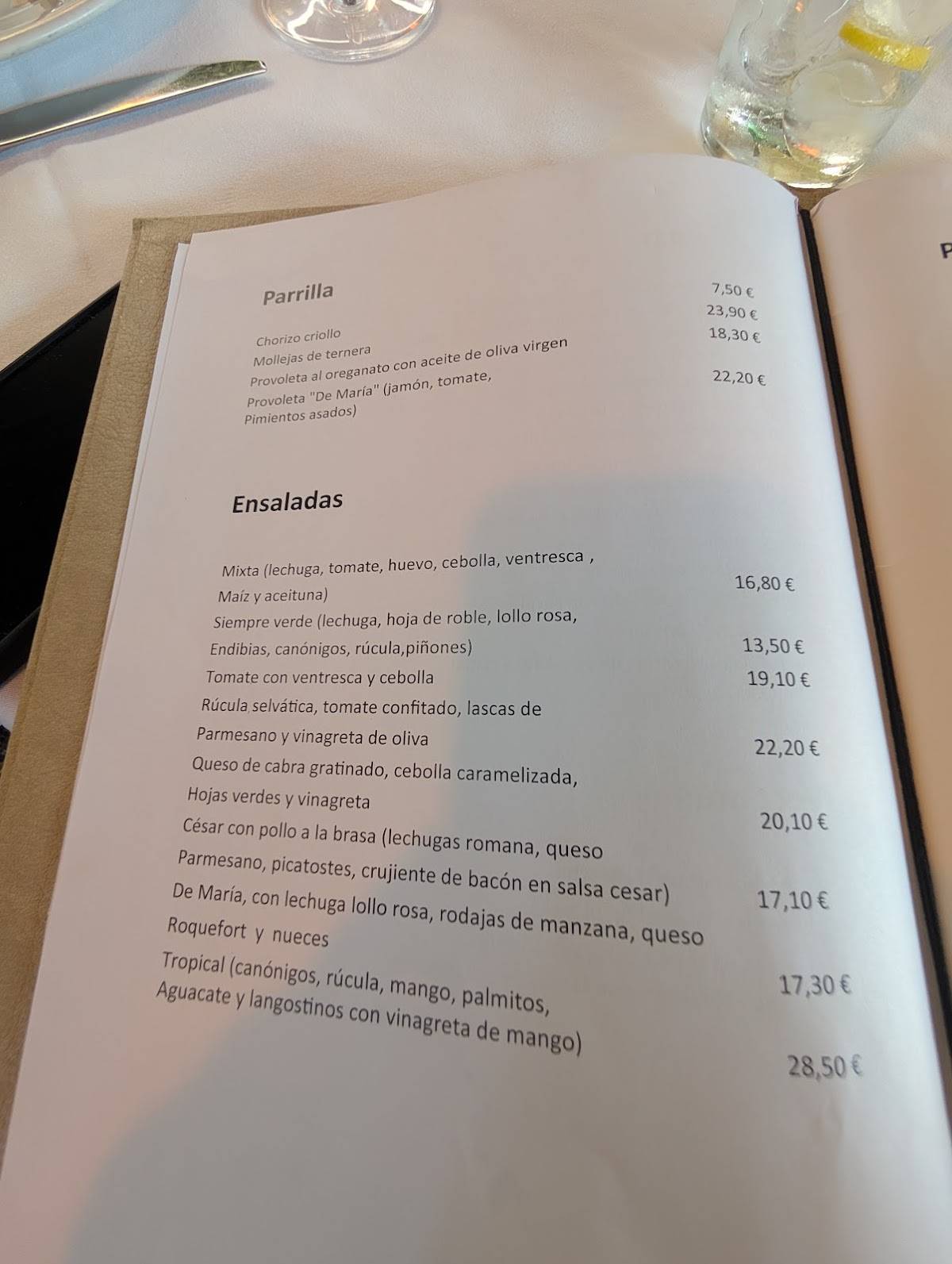 Carta de Restaurante De María - Majadahonda, Majadahonda