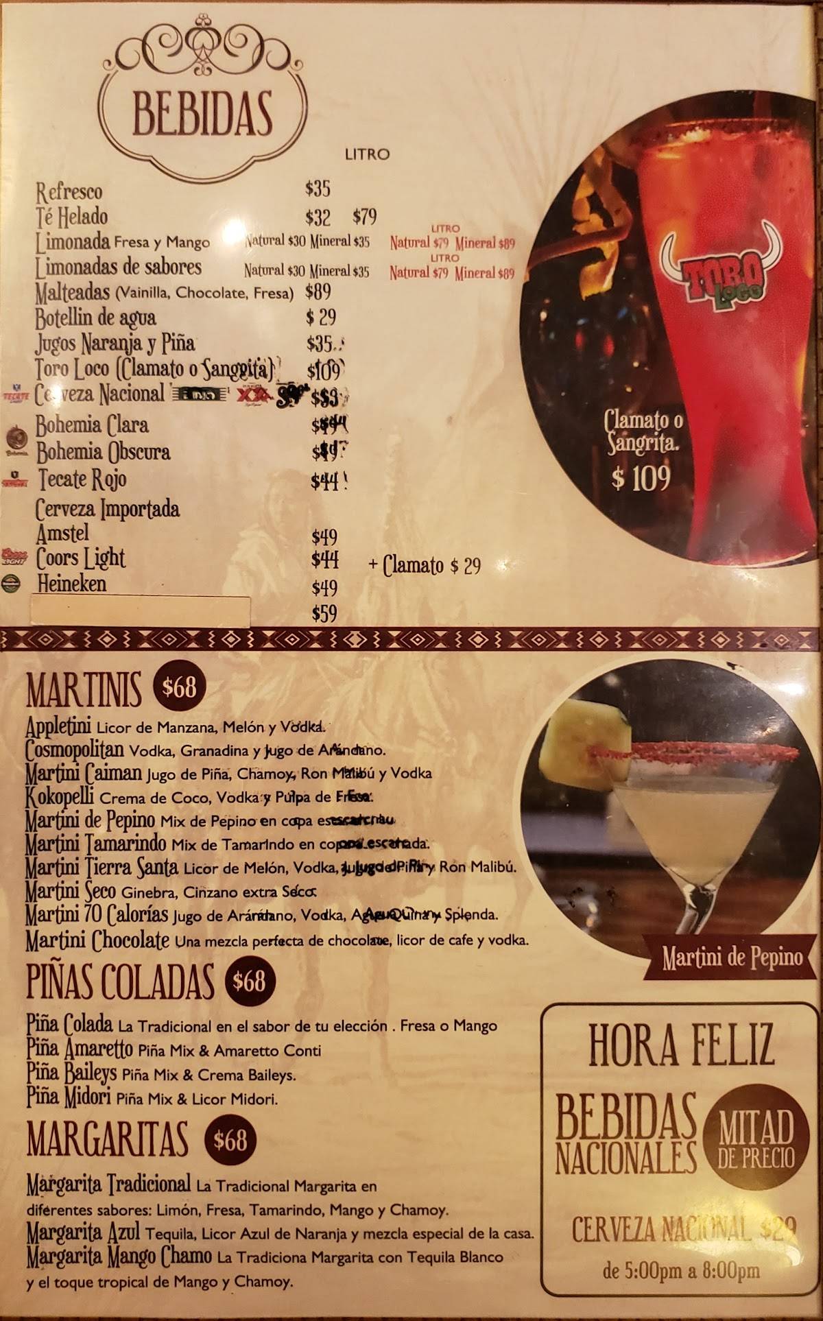 Carta de Tierra Santa Restaurante, Monclova, Washington 33-A