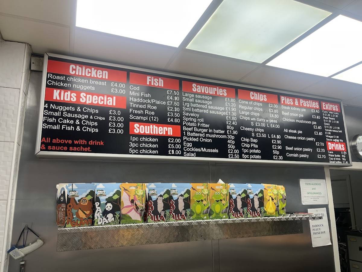 Menu at Stonydelph Fish Bar, Tamworth