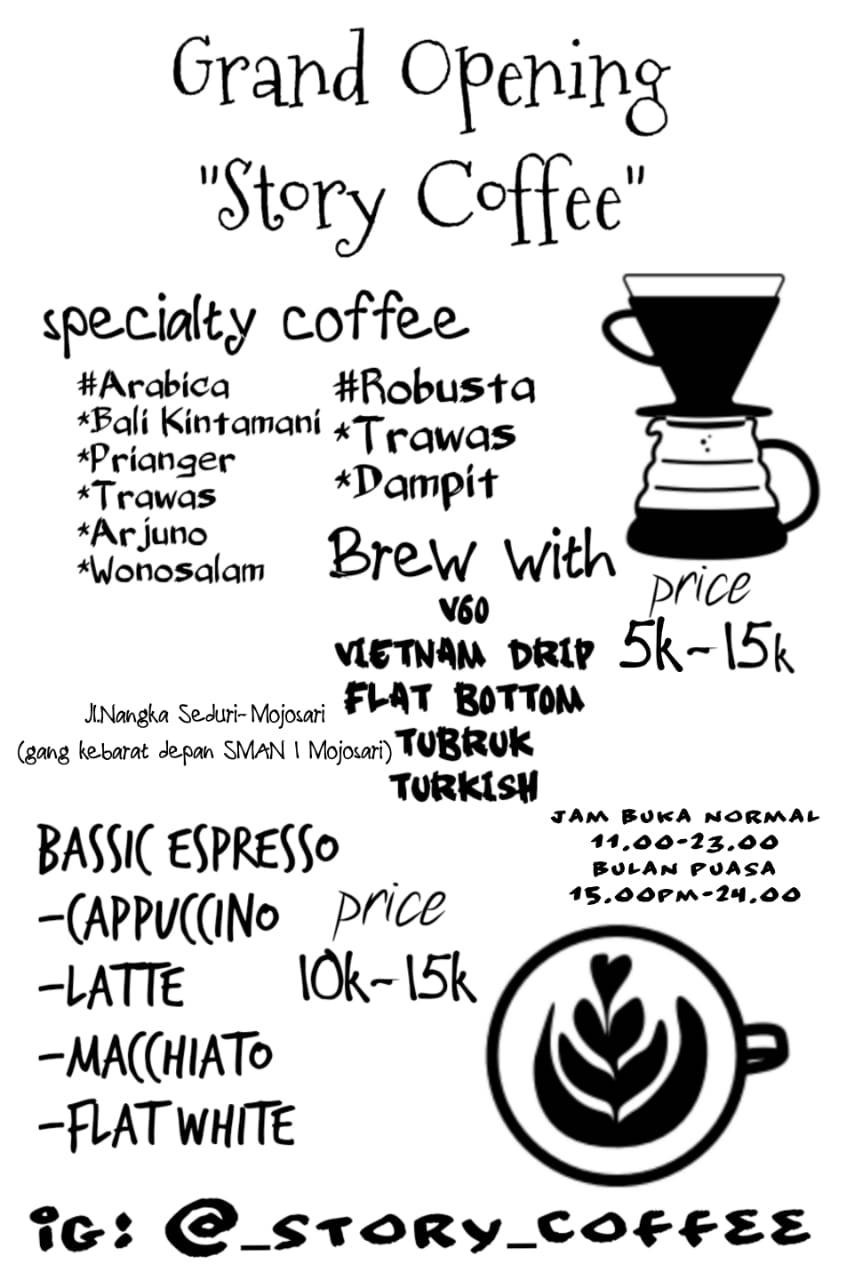 Carta de Story Coffee, Indonesia, Jl.Nangka Rt01 RW 08