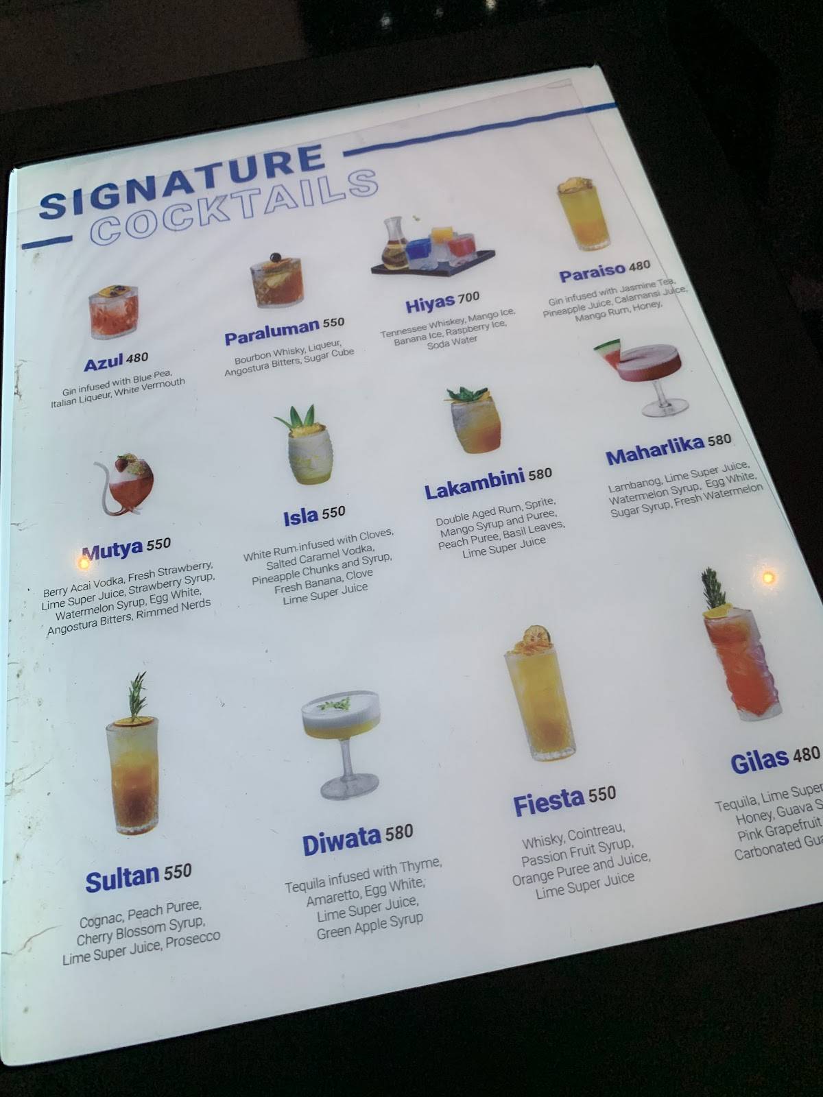 Menu at Straight Up Bar at Seda BGC, Taguig, Taguig, Seda Hotel Rooftop