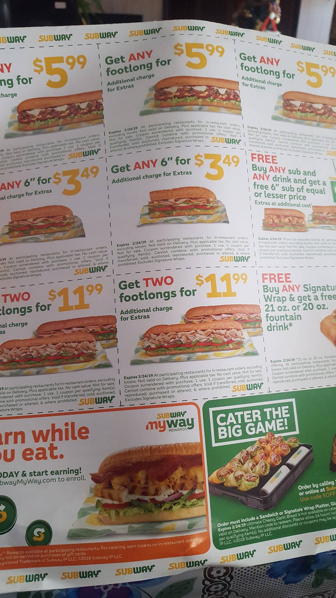 Menu at Subway fast food, Pleasant Plains