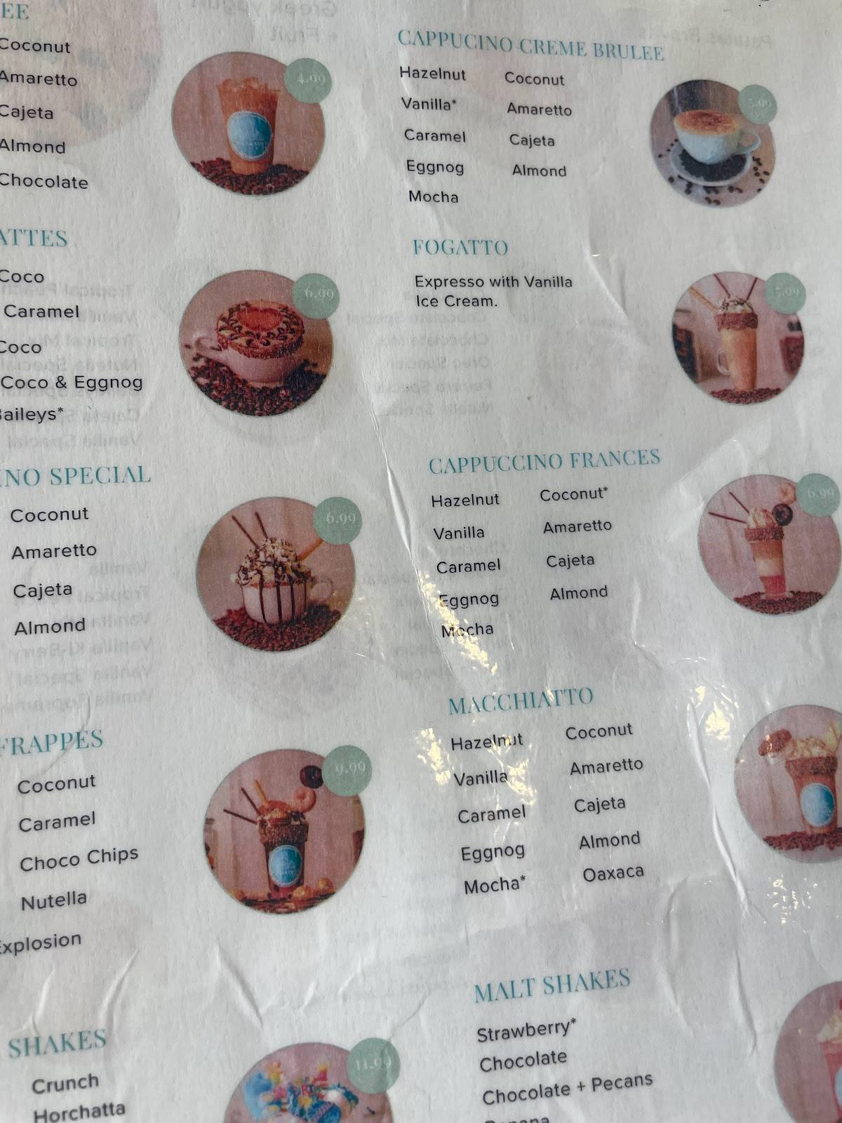 Menu at Sugar Milk Cafe, Naperville