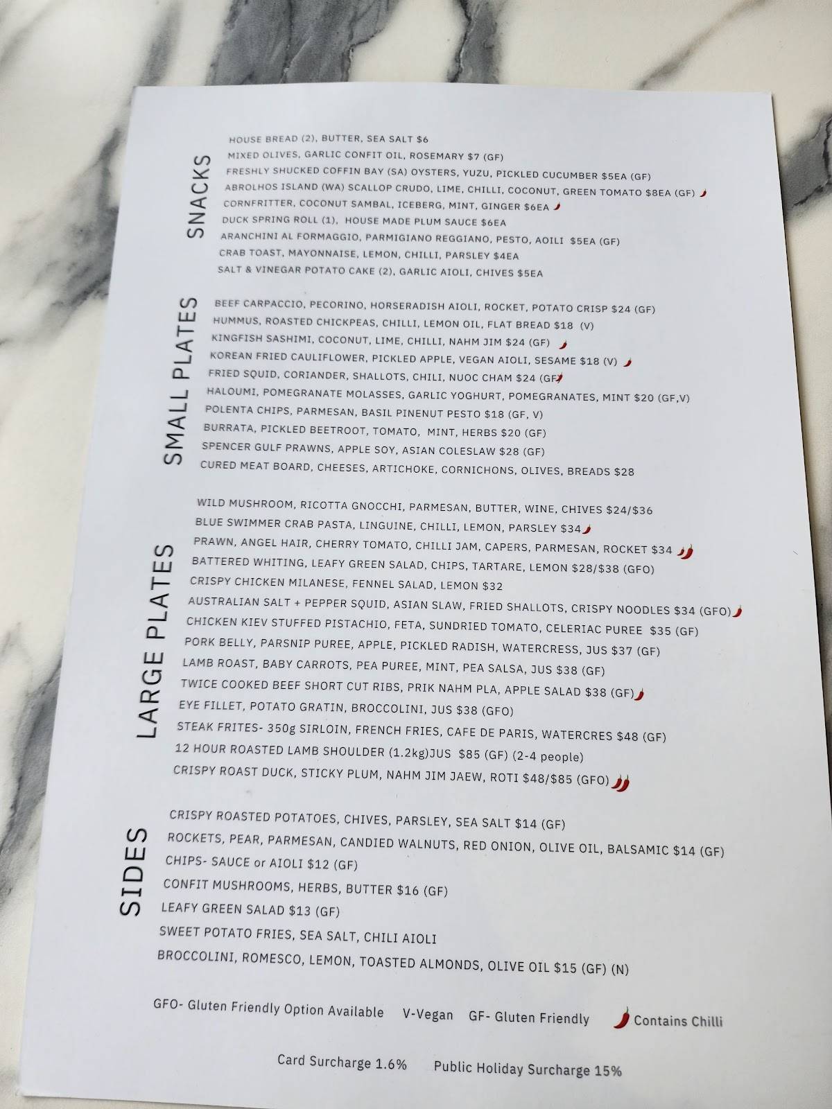 Menu at Boatshed Hallett Cove Beach restaurant, Hallett Cove