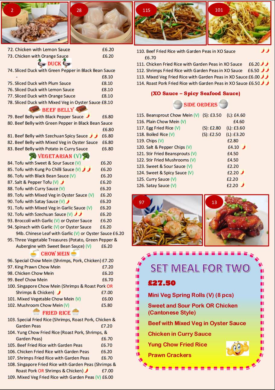 Menu at Sun House Chinese Takeaway fast food, Sheffield