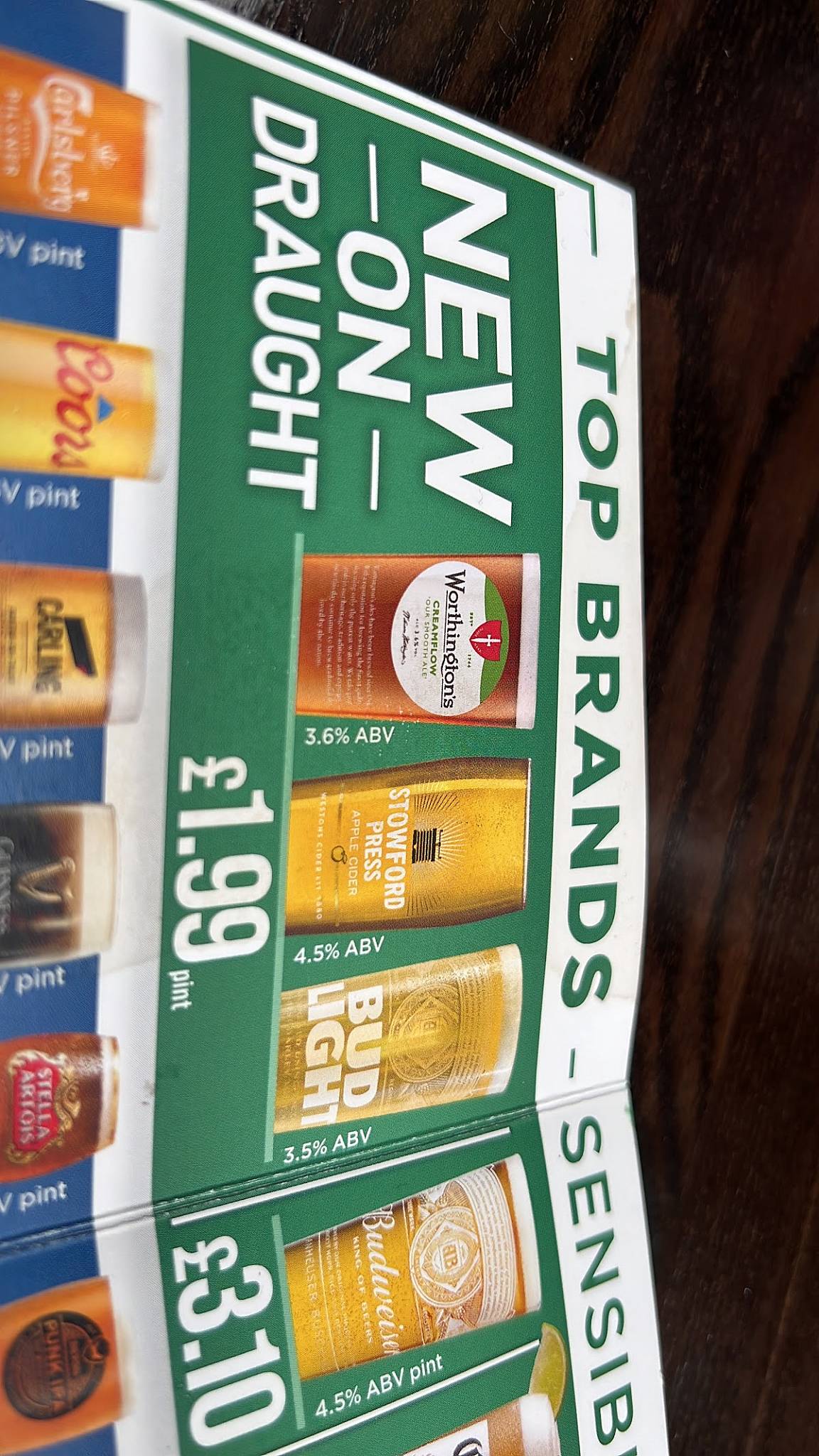 Menu at The Cooper Rose - JD Wetherspoon pub & bar, Sunderland