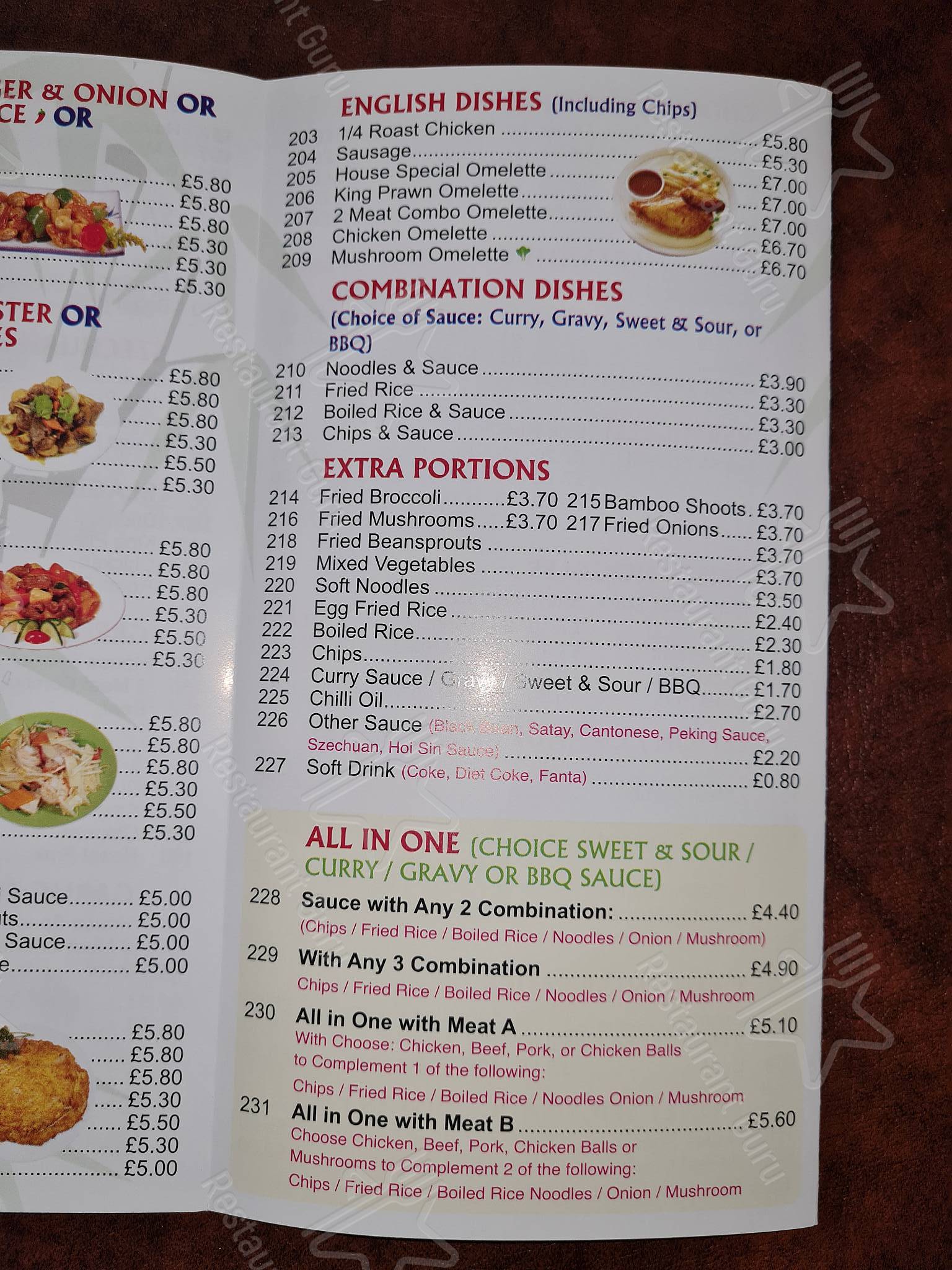 Menu at Windmill House Chinese Take Away fast food, Sunderland