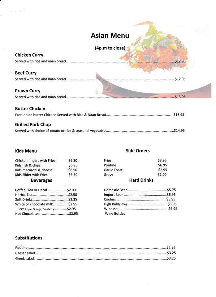 Menu at Sunhouse Family Restaurant, Lacombe