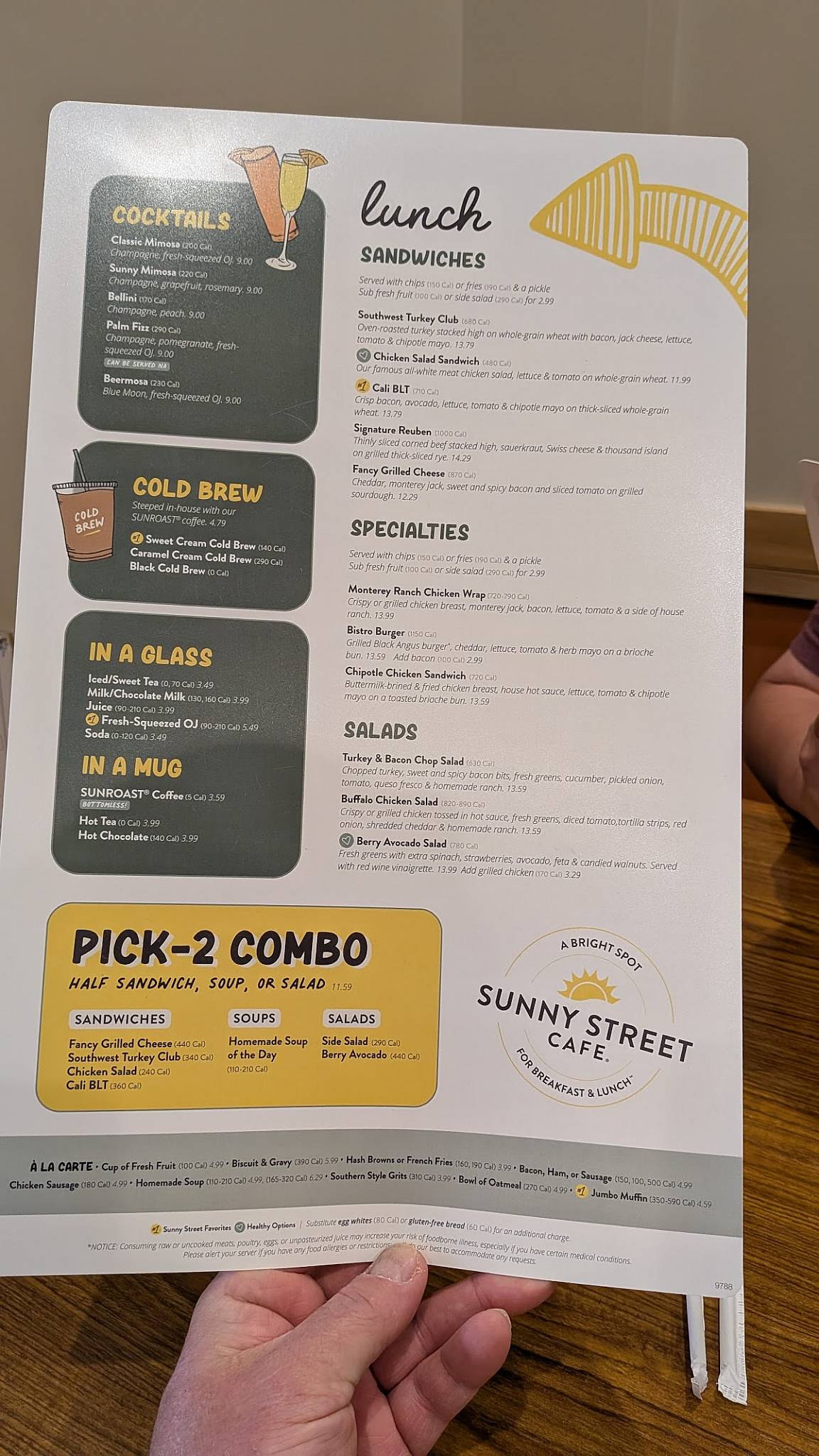 Menu at Sunny Street Cafe, Willow Park, 229 Shops Blvd Suite 103