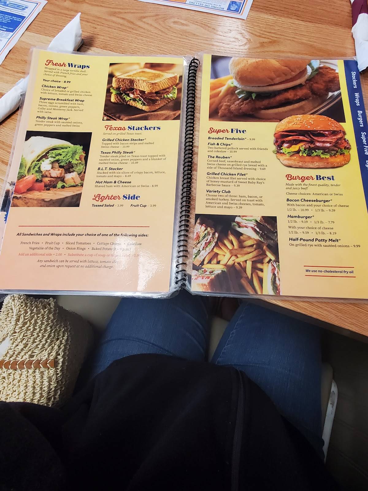 Menu at Sunshine Café restaurant, Seymour