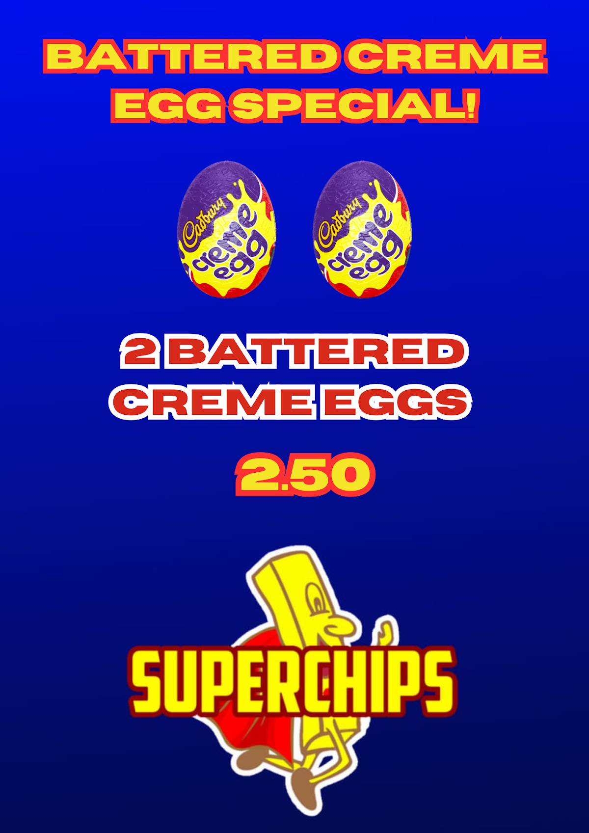 Menu at Superchips fast food, Burnham-on-Sea