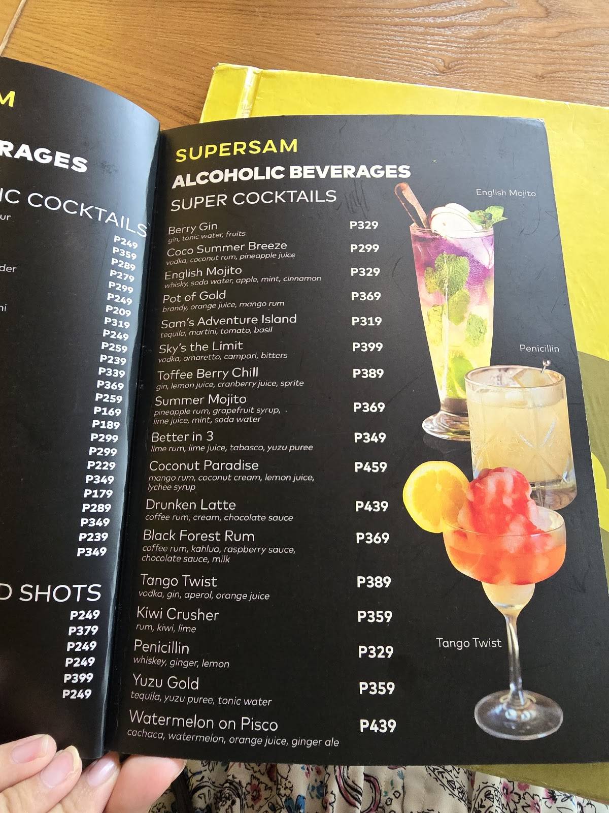 Menu at Supersam BGC restaurant, Taguig