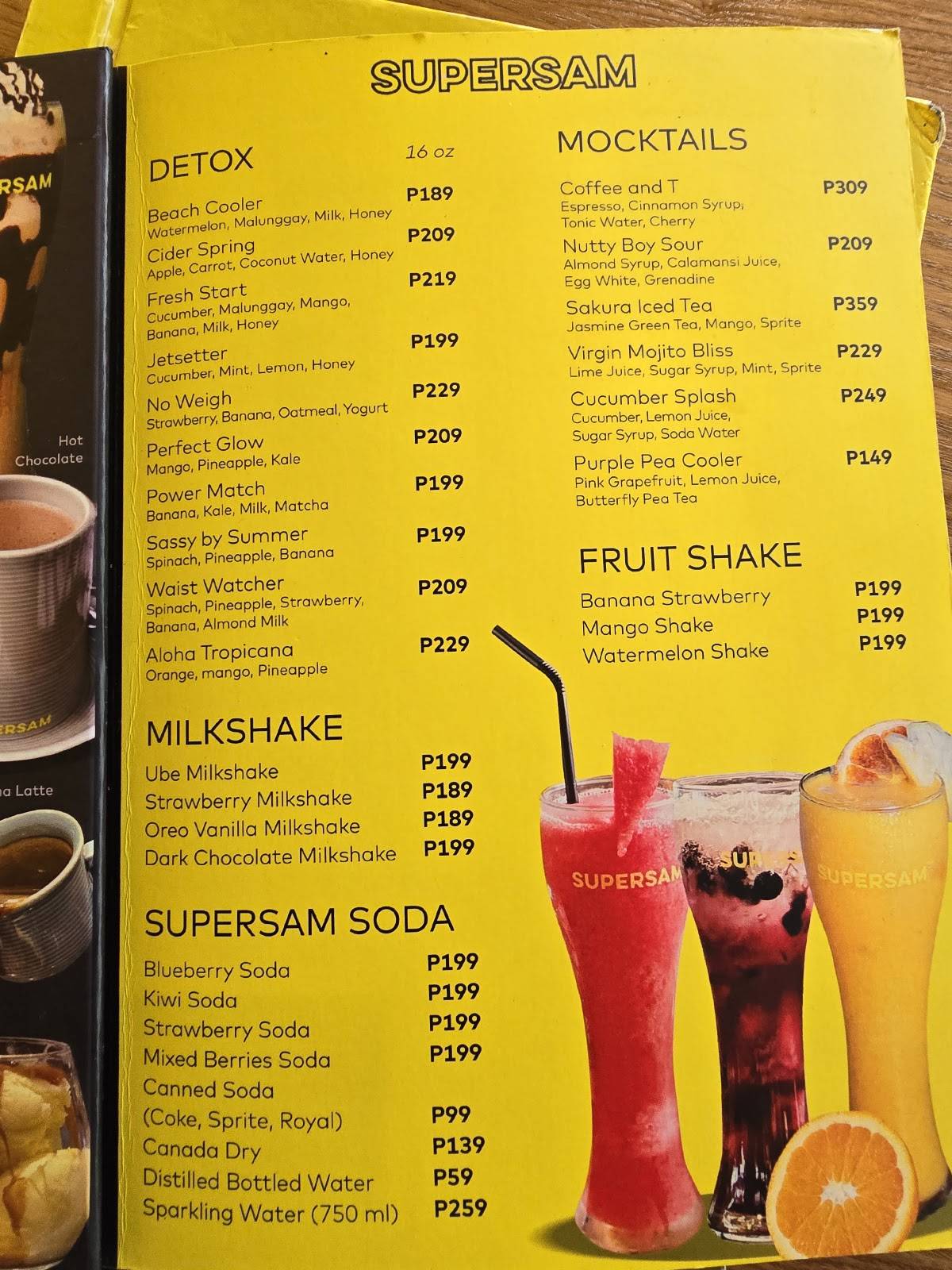 Carta del restaurante Supersam BGC, Taguig