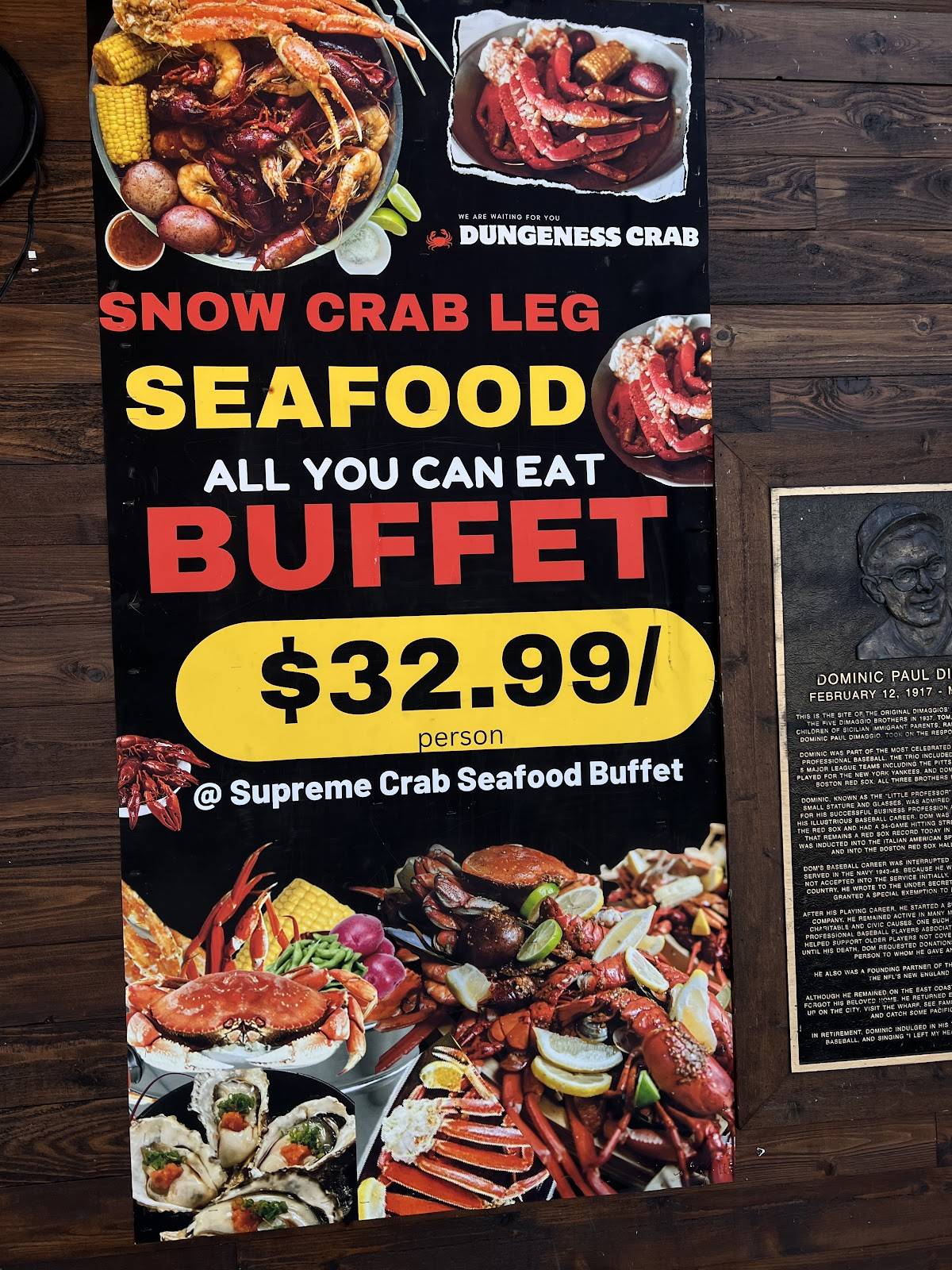 Menu at Supreme Crab Seafood Buffet restaurant, San Francisco