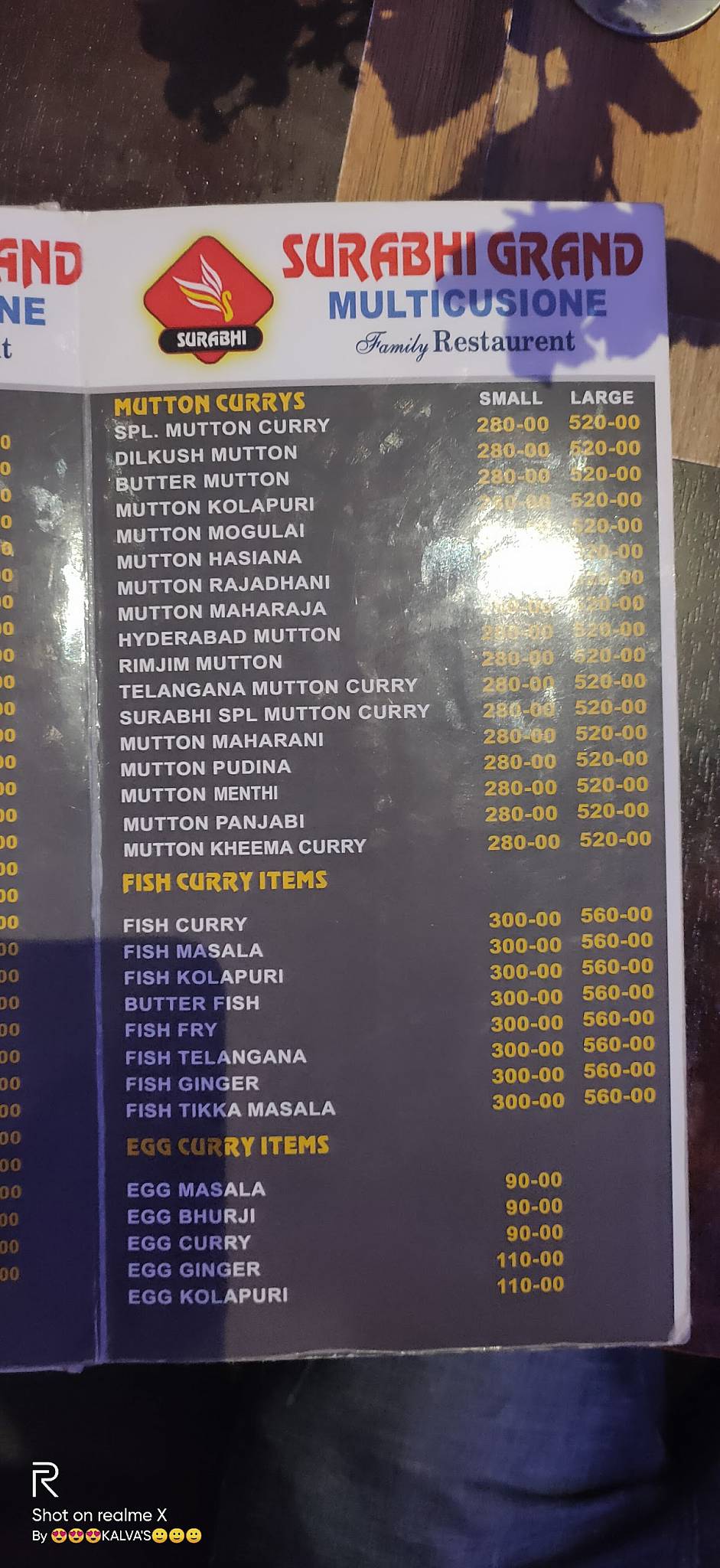 Menu at Surabhi Grand Multi Cuisine Restaurant, Mancherial
