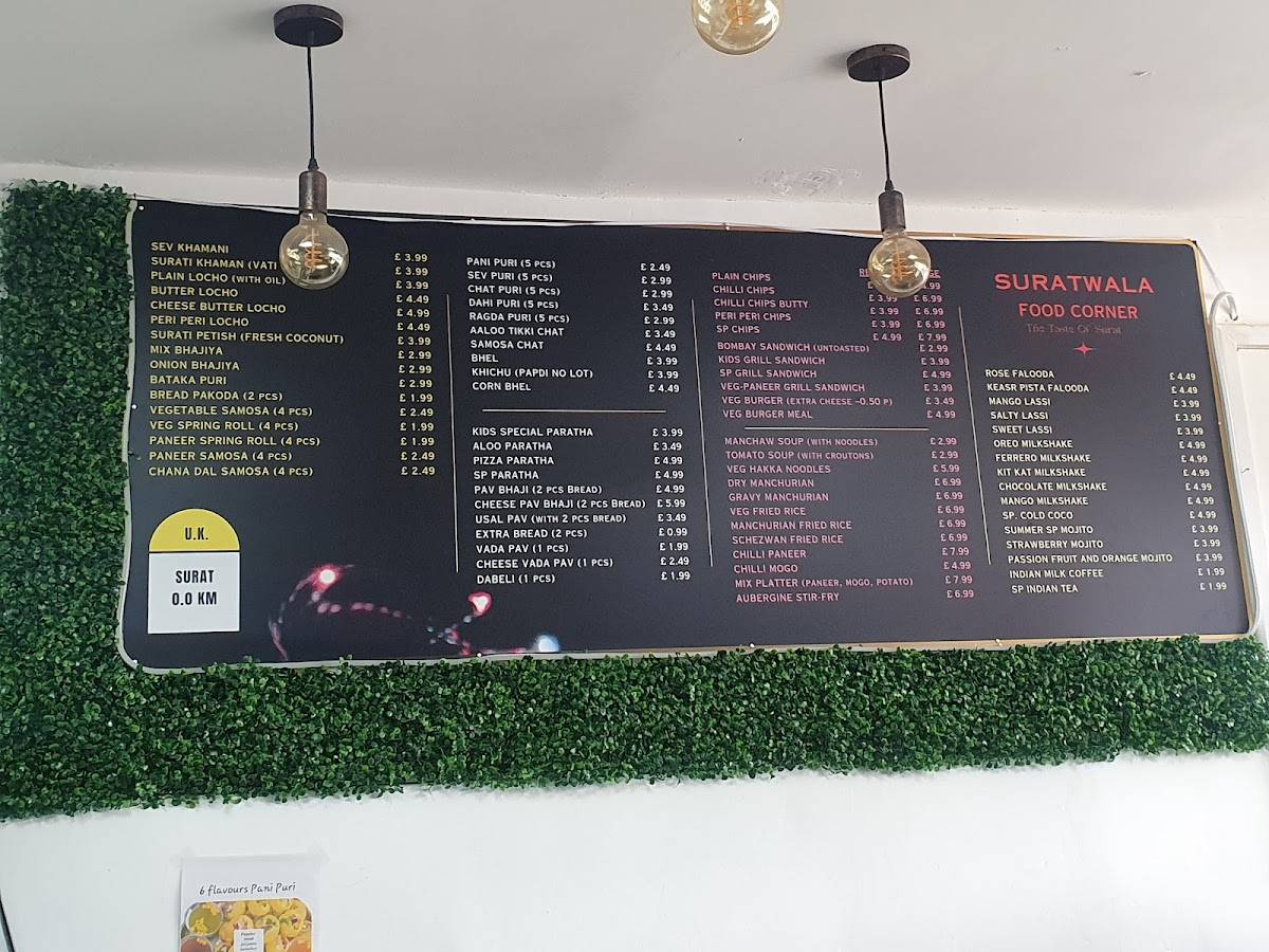 Menu at Suratwala Food Corner restaurant, Leicester