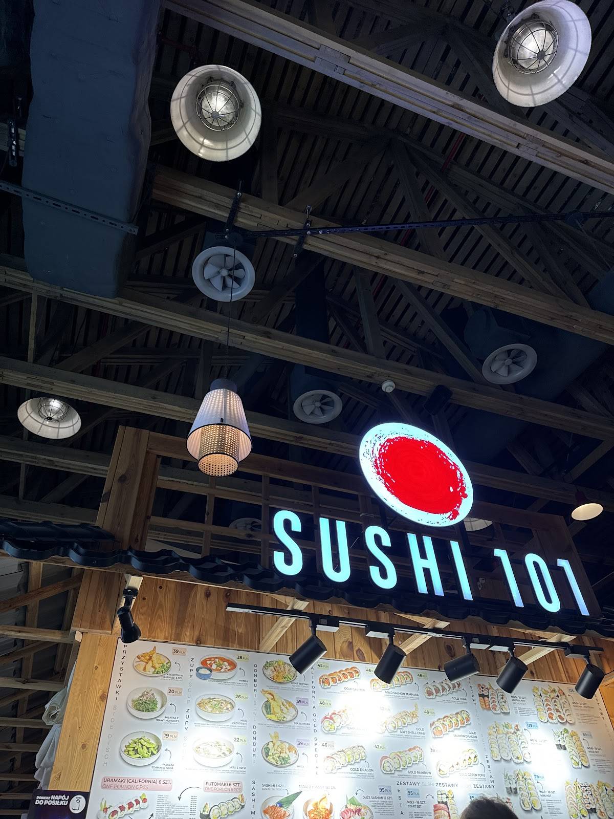 Menu at Sushi 101 restaurant, Warsaw