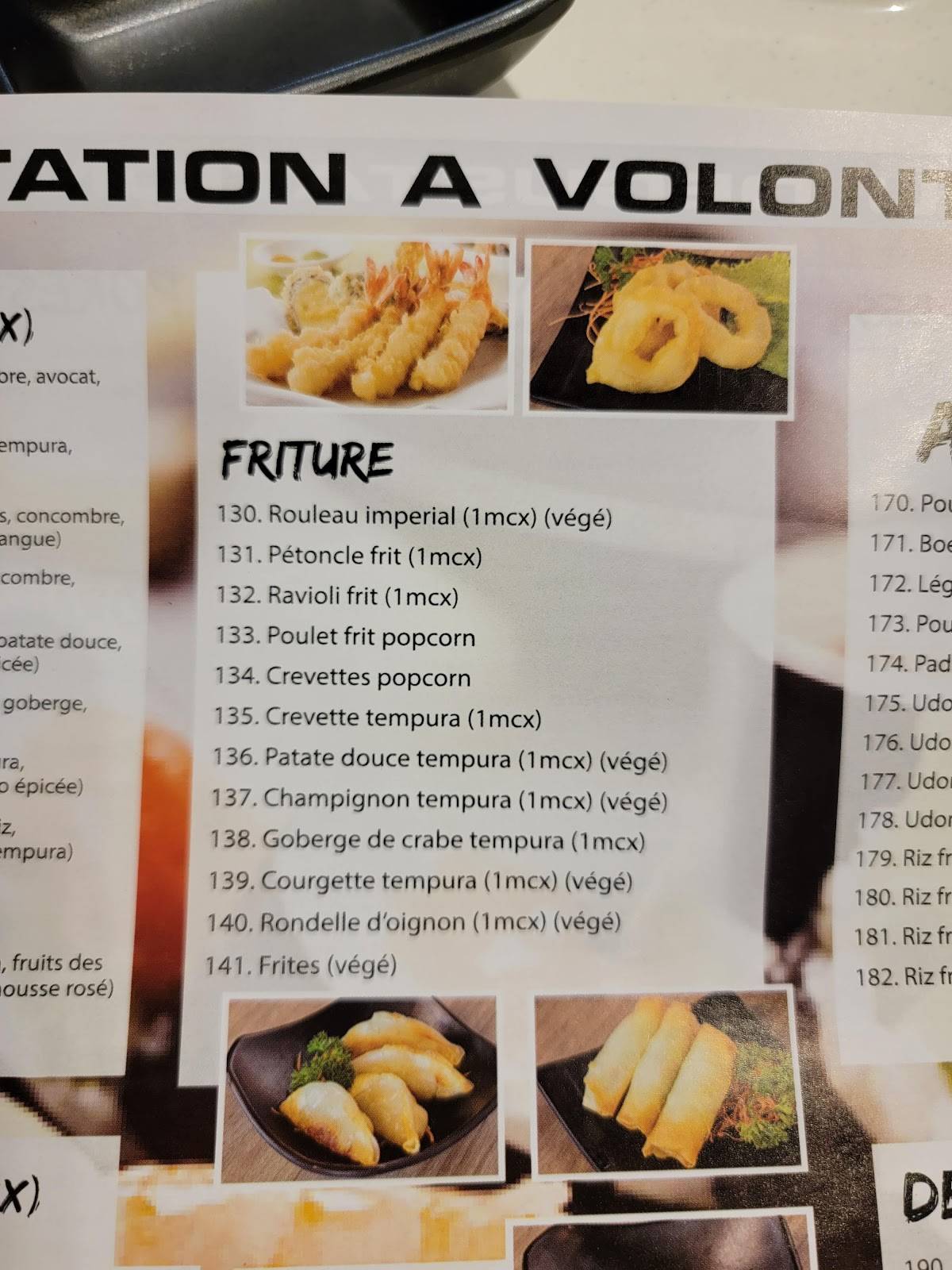 Menu au Sushi Kumi restaurant, Québec, 815 Bd Lebourgneuf