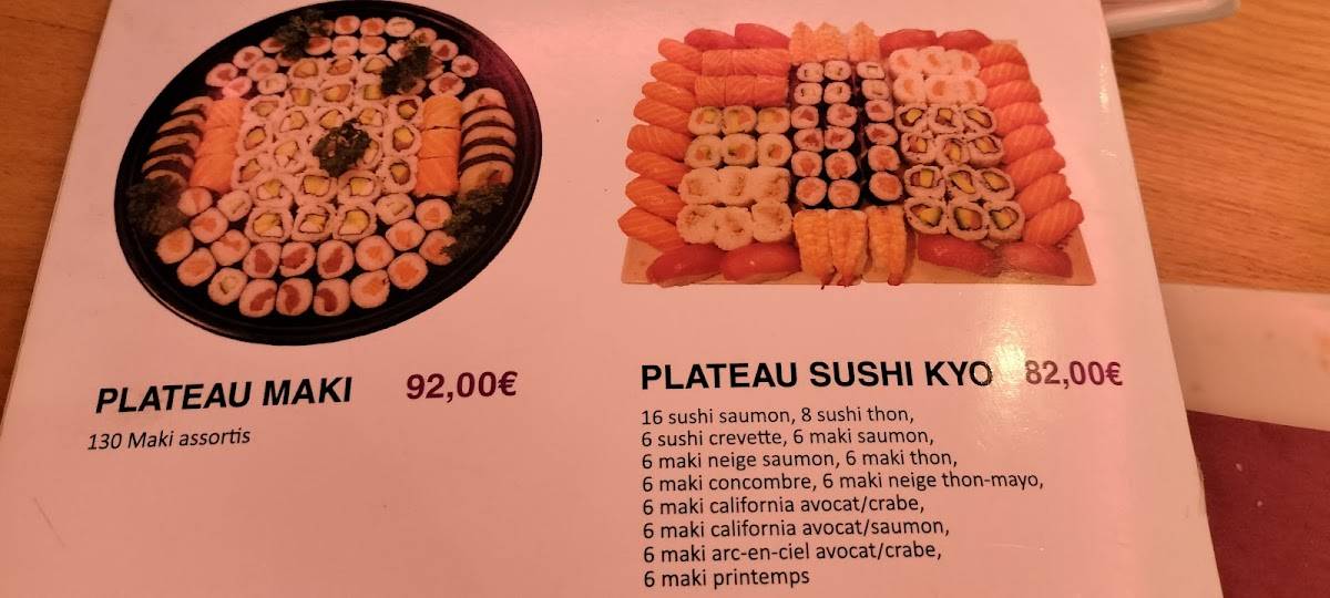 Menu at Sushi Kyo 59 pub & bar, Dunkirk
