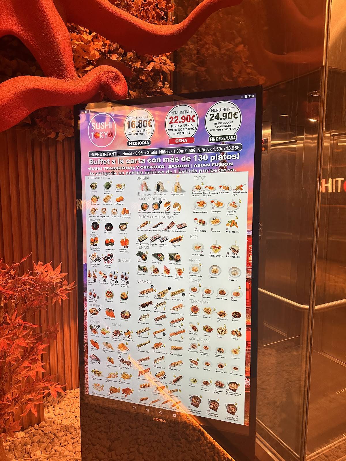 Carta del restaurante SushiTokyo Príncipe Pío, Madrid