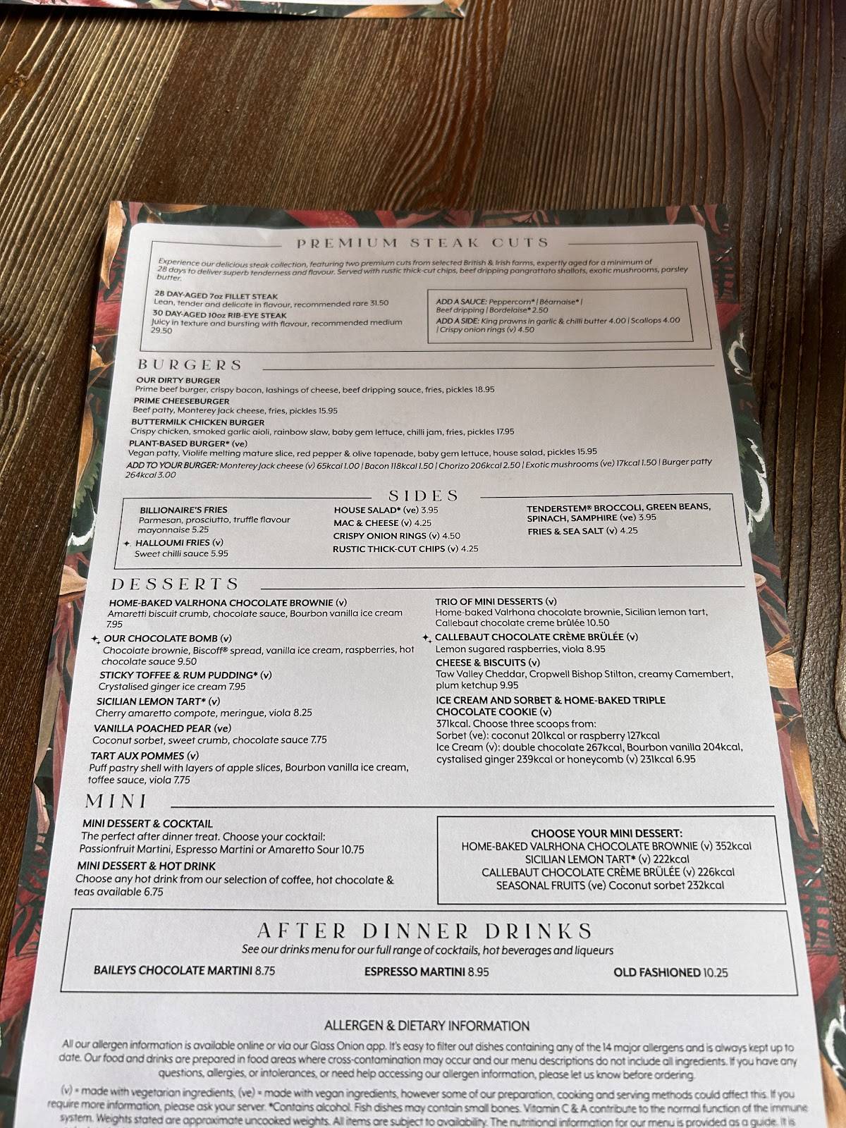 Menu at Swan Inn Amersham pub & bar, Amersham